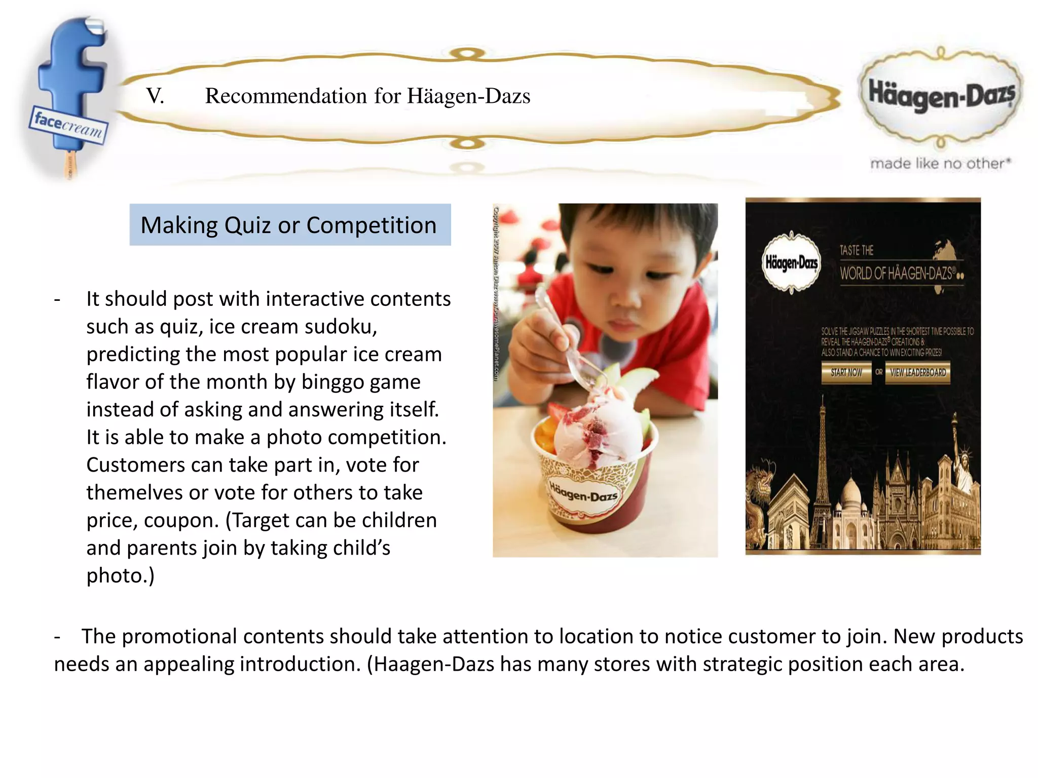 Haagen dazs social media project (Facebook) | PDF