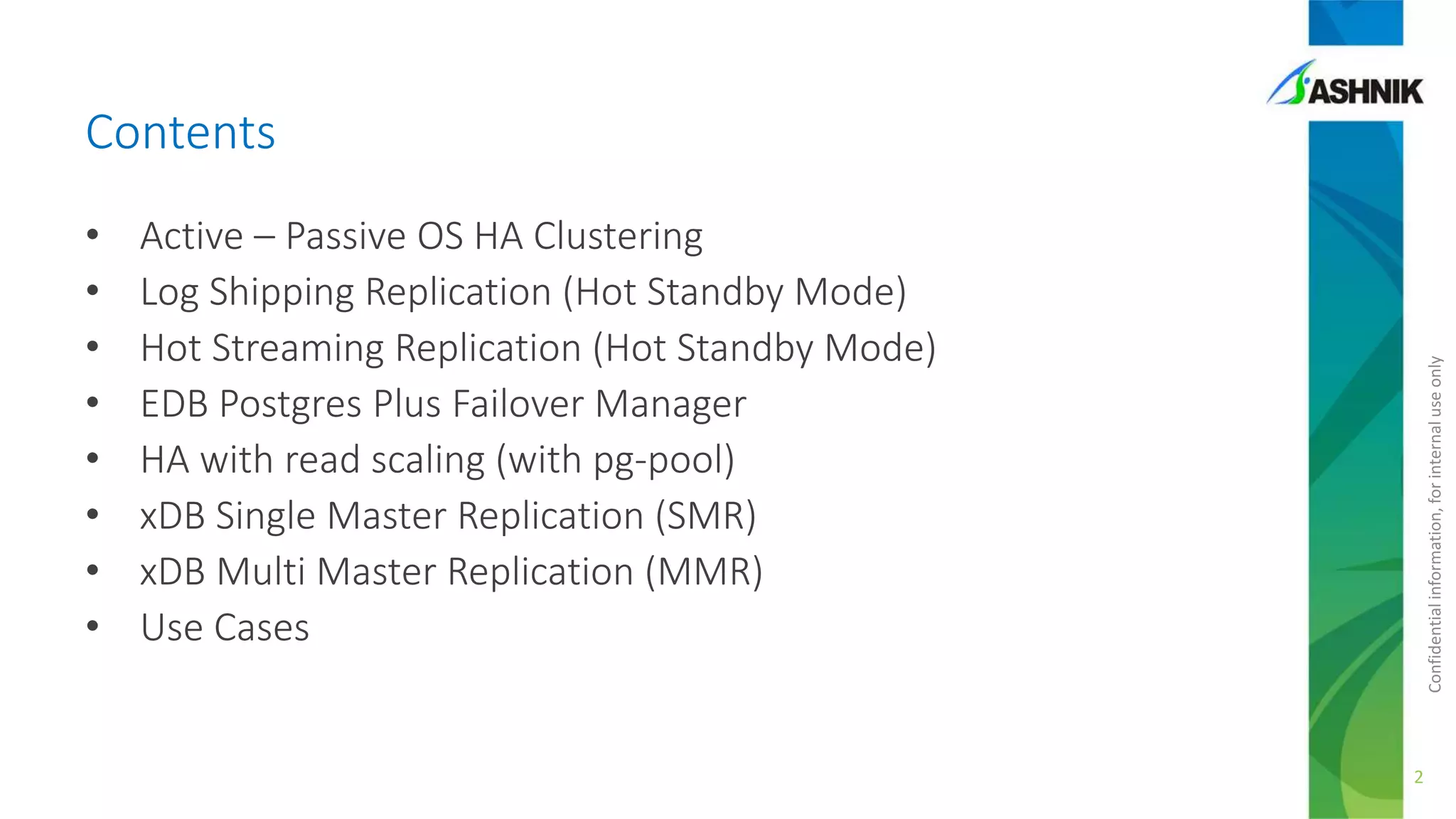 PostreSQL HA and DR Setup & Use Cases | PPT