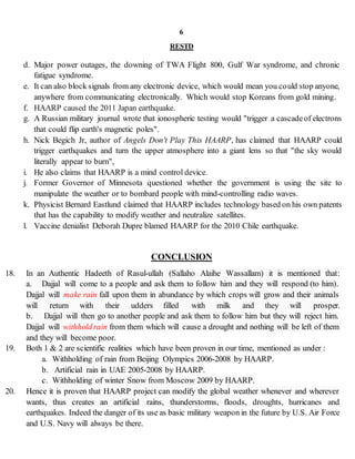 HIGH FREQUENCY ACTIVE AURORAL RESEARCH PROGRAM (H.A.A.R.P) | DOCX ...