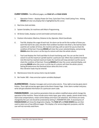 Haas lathe operator manual | PDF
