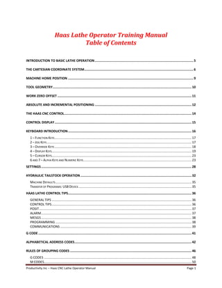 Haas lathe operator manual | PDF