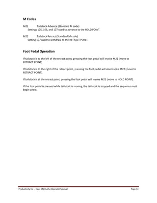 Haas lathe operator manual | PDF