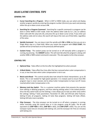 Haas lathe operator manual | PDF