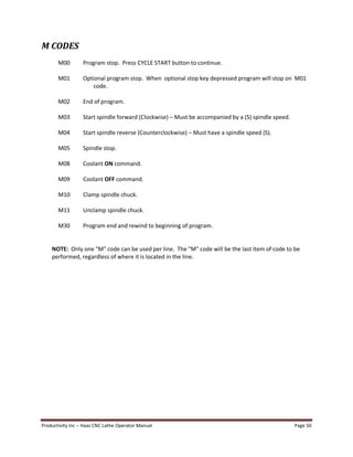 Haas lathe operator manual | PDF