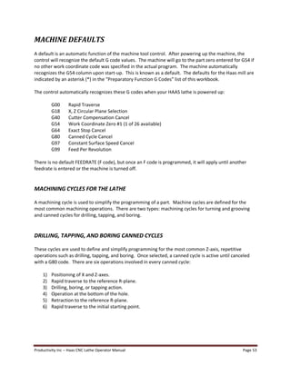 Haas lathe operator manual | PDF