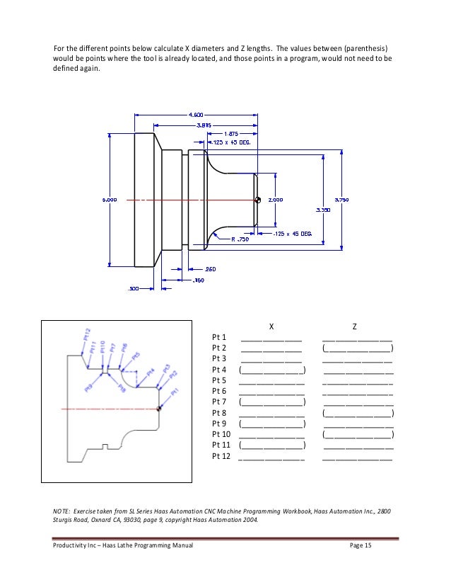 Haas lathe programing
