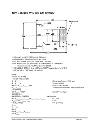 Haas lathe programming manual