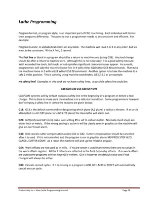 Haas lathe programming manual | PDF