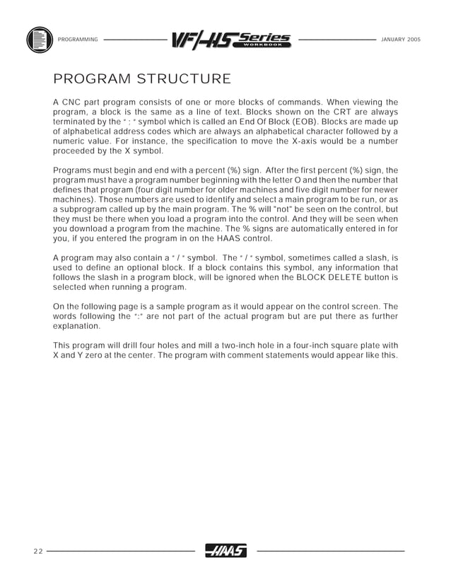 Haas mill programming workbook | PDF