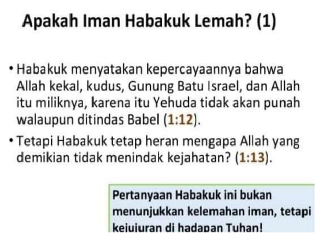 PENDALAMAN ALKITAB KITAB NABI HABAKUK | PPTX
