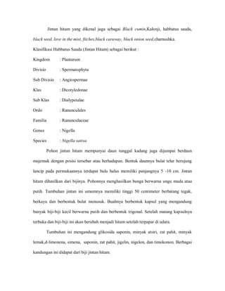 Habbatus sauda | PDF