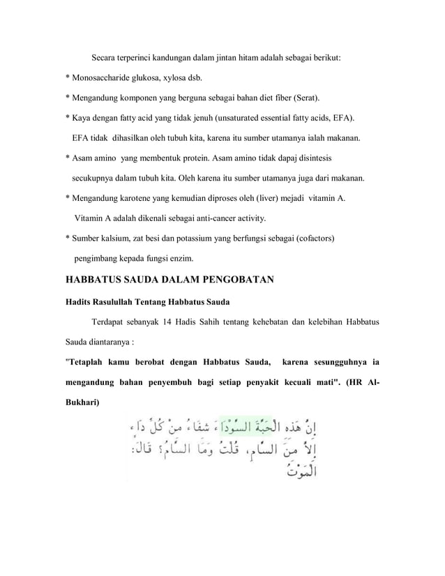 Habbatus sauda | PDF