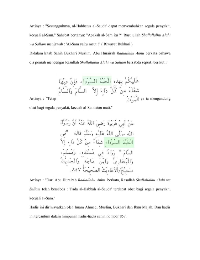 Habbatus sauda | PDF