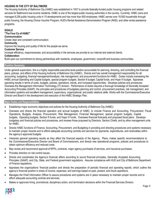 Housing Authority of Baltimore City (HABC) Chief Financial Officer | PDF