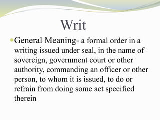Habeas corpus made by praveen | PPTX | Law