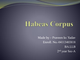 Habeas Corpus Definition