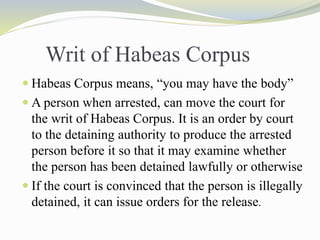 Habeas Corpus Definition