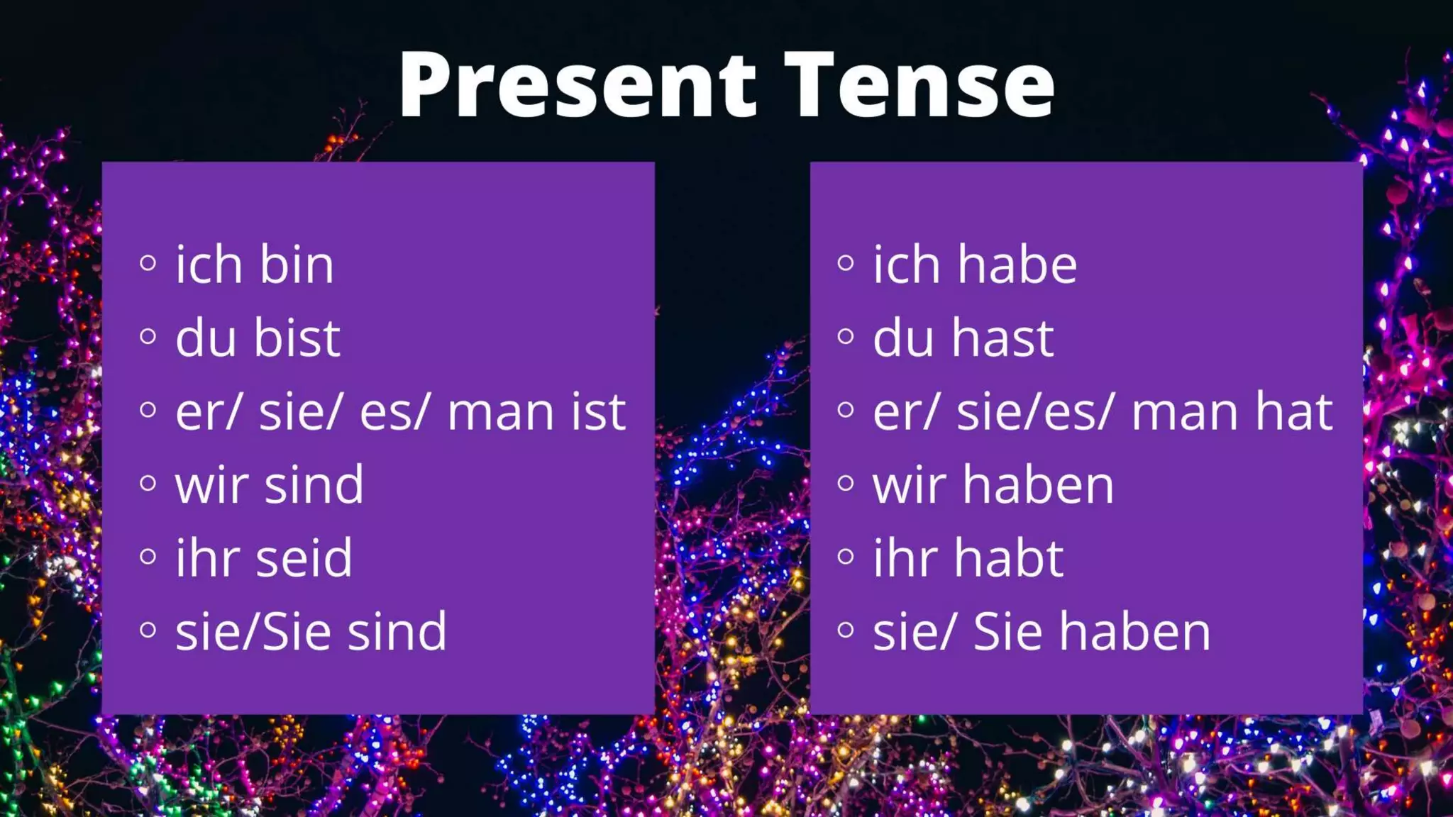 HABEN & SEIN in different tenses | PPTX