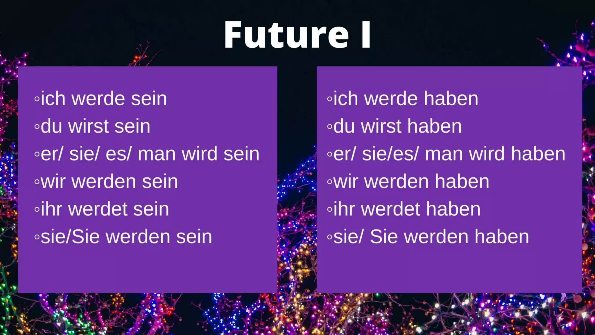 HABEN & SEIN in different tenses | PPTX