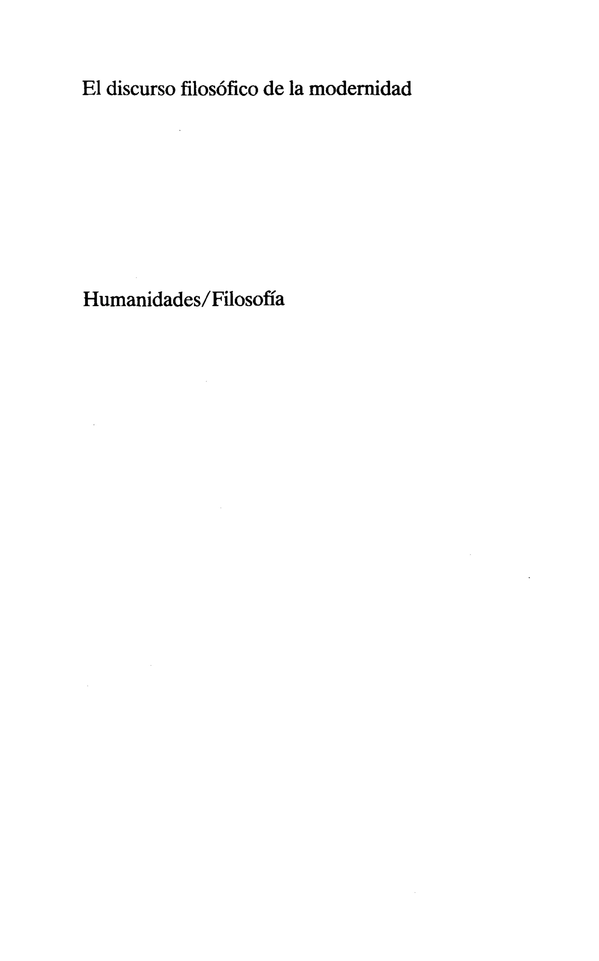 Habermas jurgen el discurso filosófico de la modernidad | PDF
