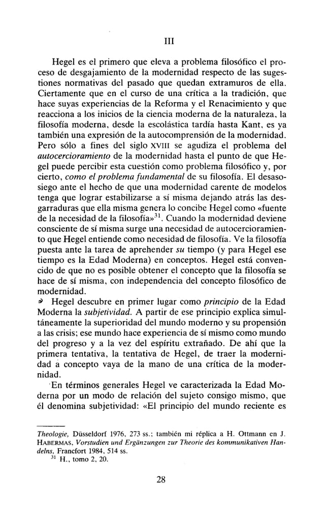 Habermas jurgen el discurso filosófico de la modernidad | PDF