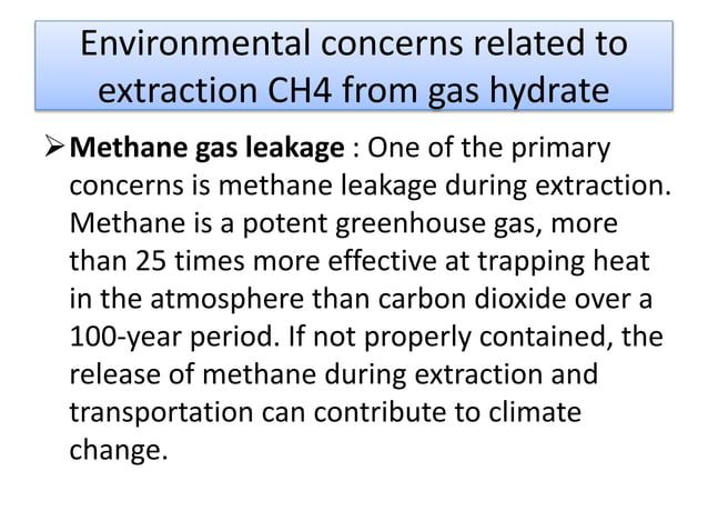 Environmental Concerns related to extraction of Methane from Gas ...
