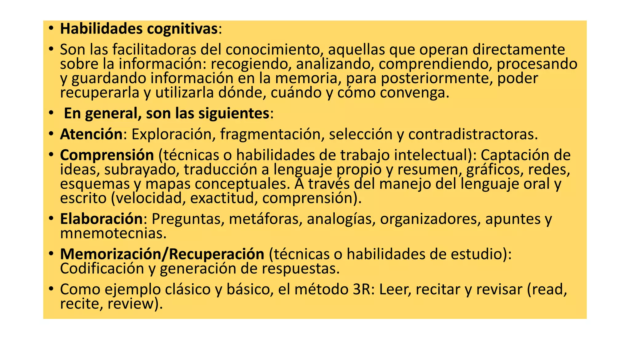 Habilidades cognitivas | PPTX | Educational Assessment | Education