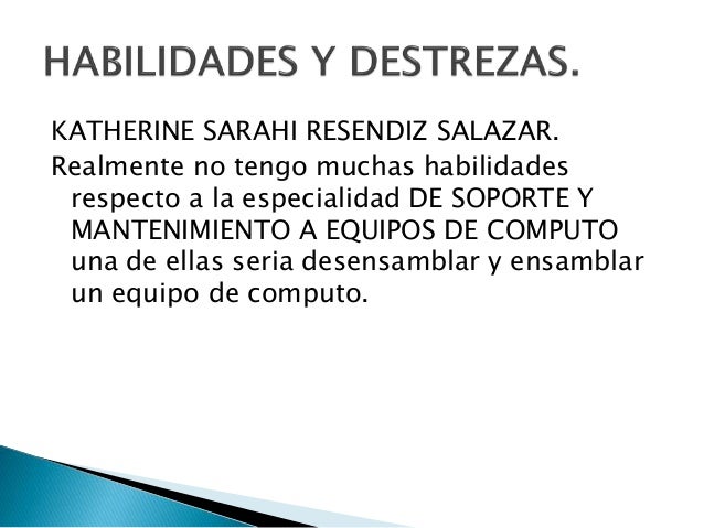 Habilidades Y Destrezas Ejemplos