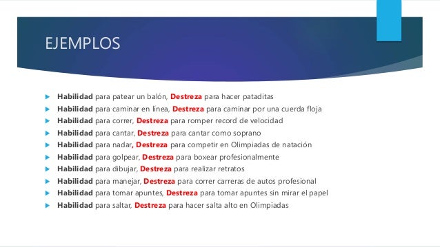 Habilidades Y Destrezas Ejemplos