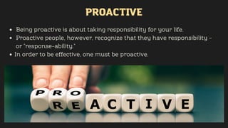 Habit number #1. Proactive VS Reactive pdf | PDF