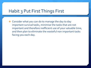 Habit 3 Put First things First | PPTX