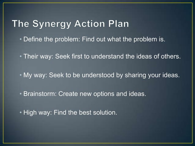 Habit 6 synergize power point | PPT