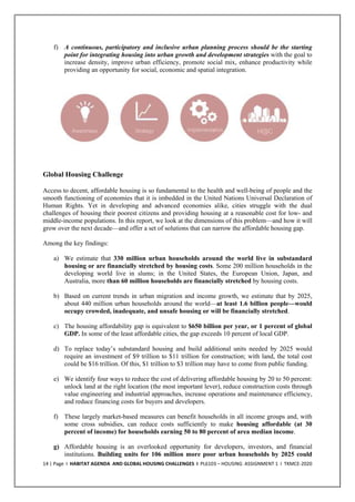 Habitat agenda and global housing challenges | PDF