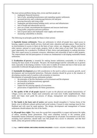 Habitat agenda and global housing challenges | PDF