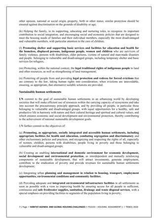 Habitat agenda and global housing challenges | PDF