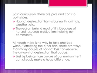 Habitat destruction | PPTX