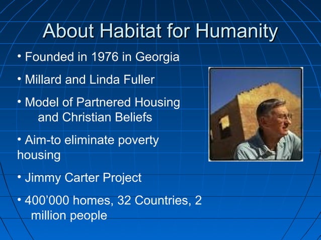 Habitat for Humanity | PPT | Government Support and Welfare | Financial ...