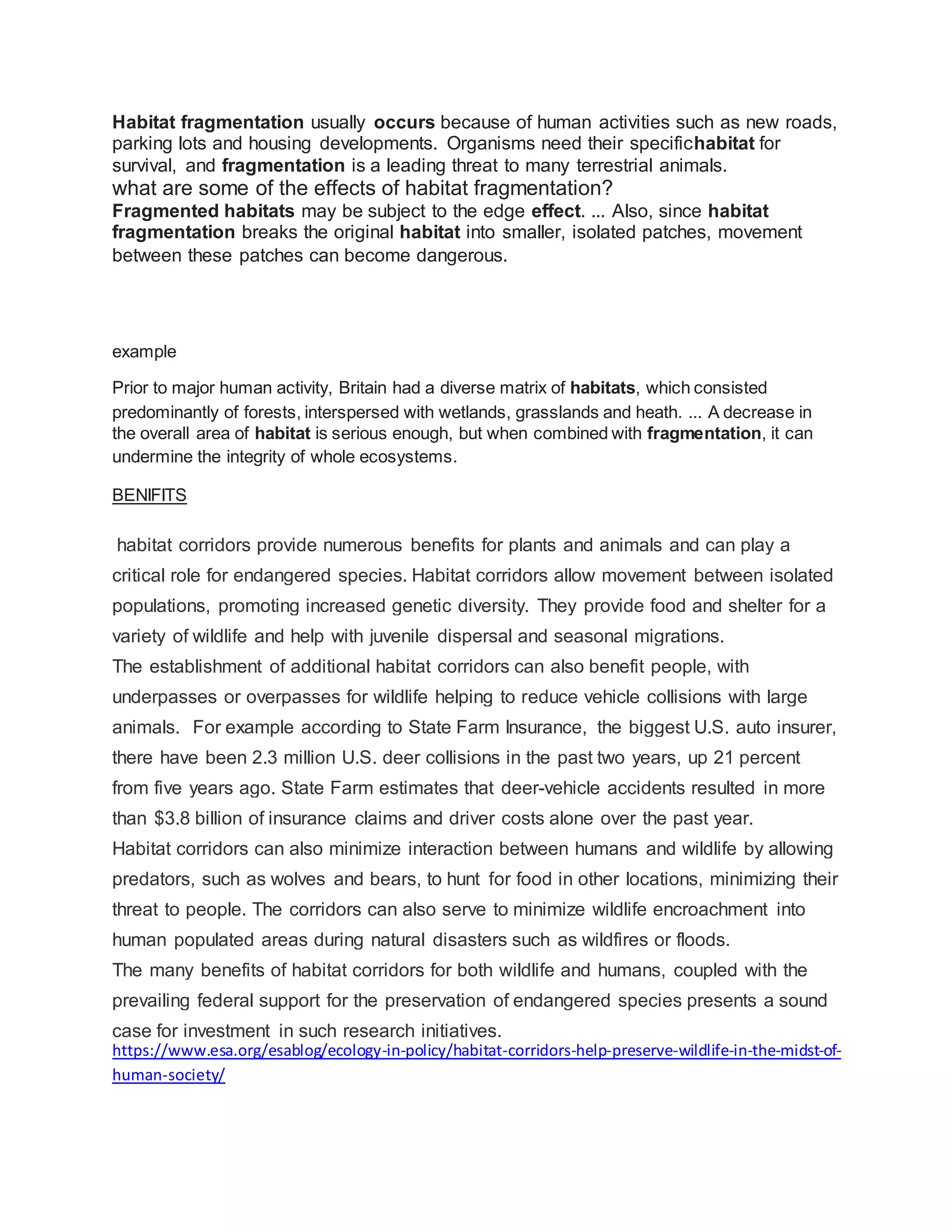 Habitat fragmentation | DOCX