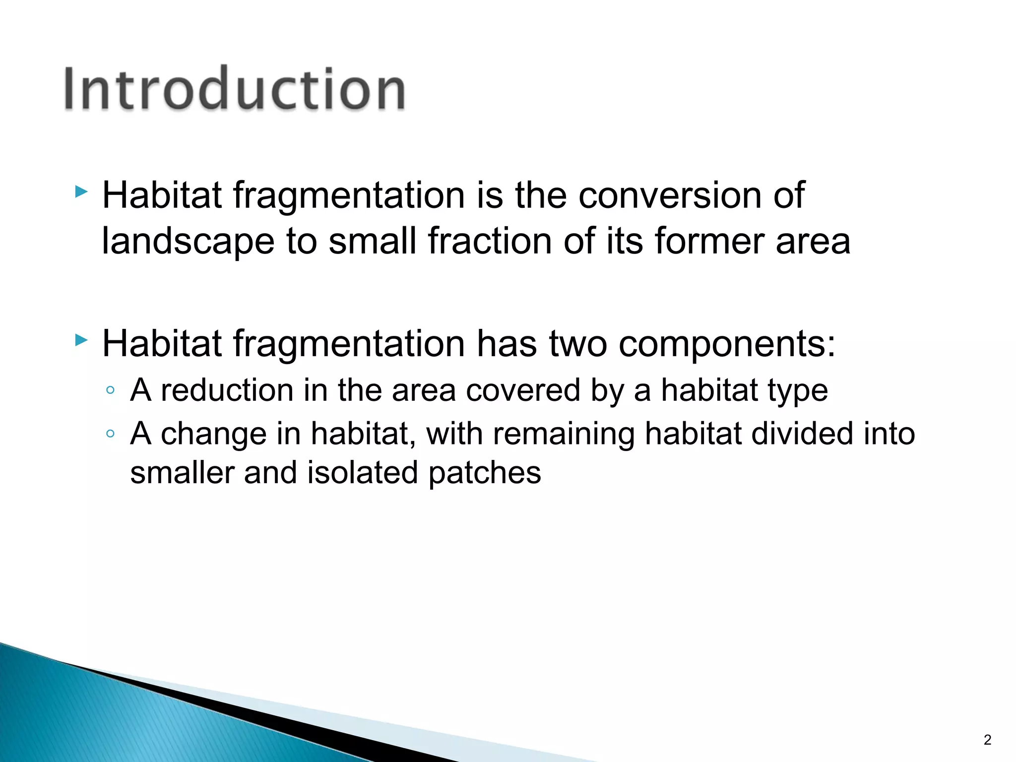 Habitat fragmentation srm | PPT