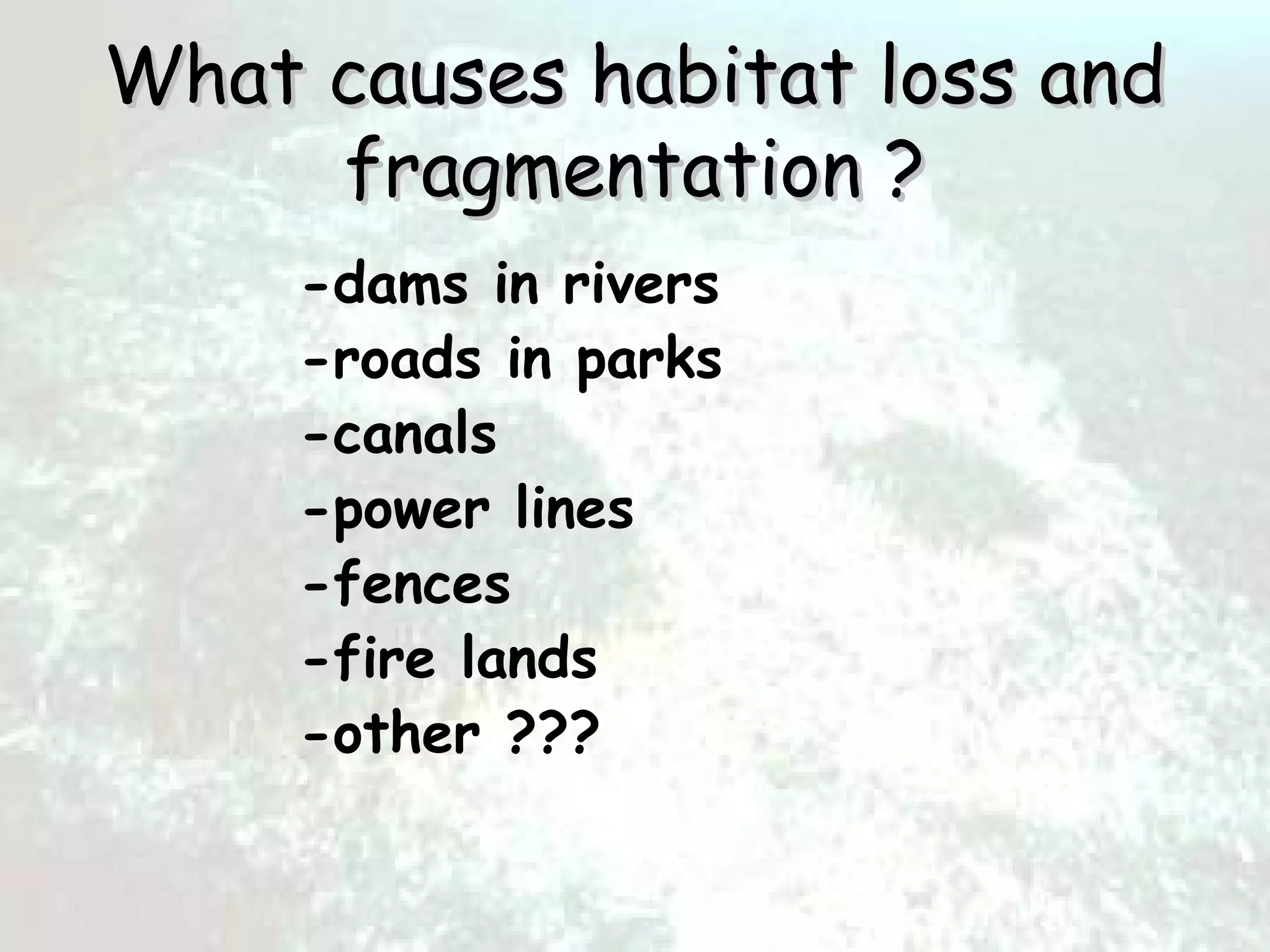 Habitat loss and fragmentation | PPT