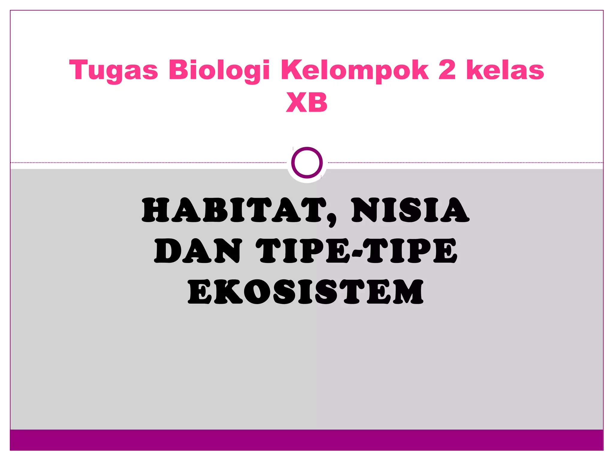 Habitat nisia dan tipe tipe ekosistem | PPT