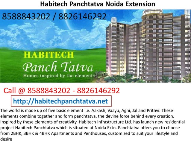 Habitech panchtatva noida extension | PPTX | Apartments | Real Estate