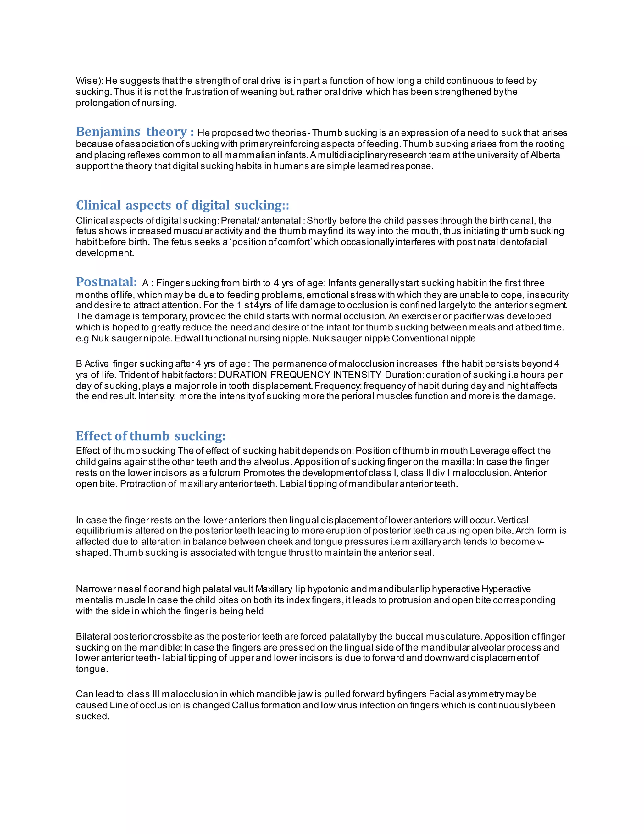 Habits AND ITS MANAGEMENT ORTHODONTICS | DOCX