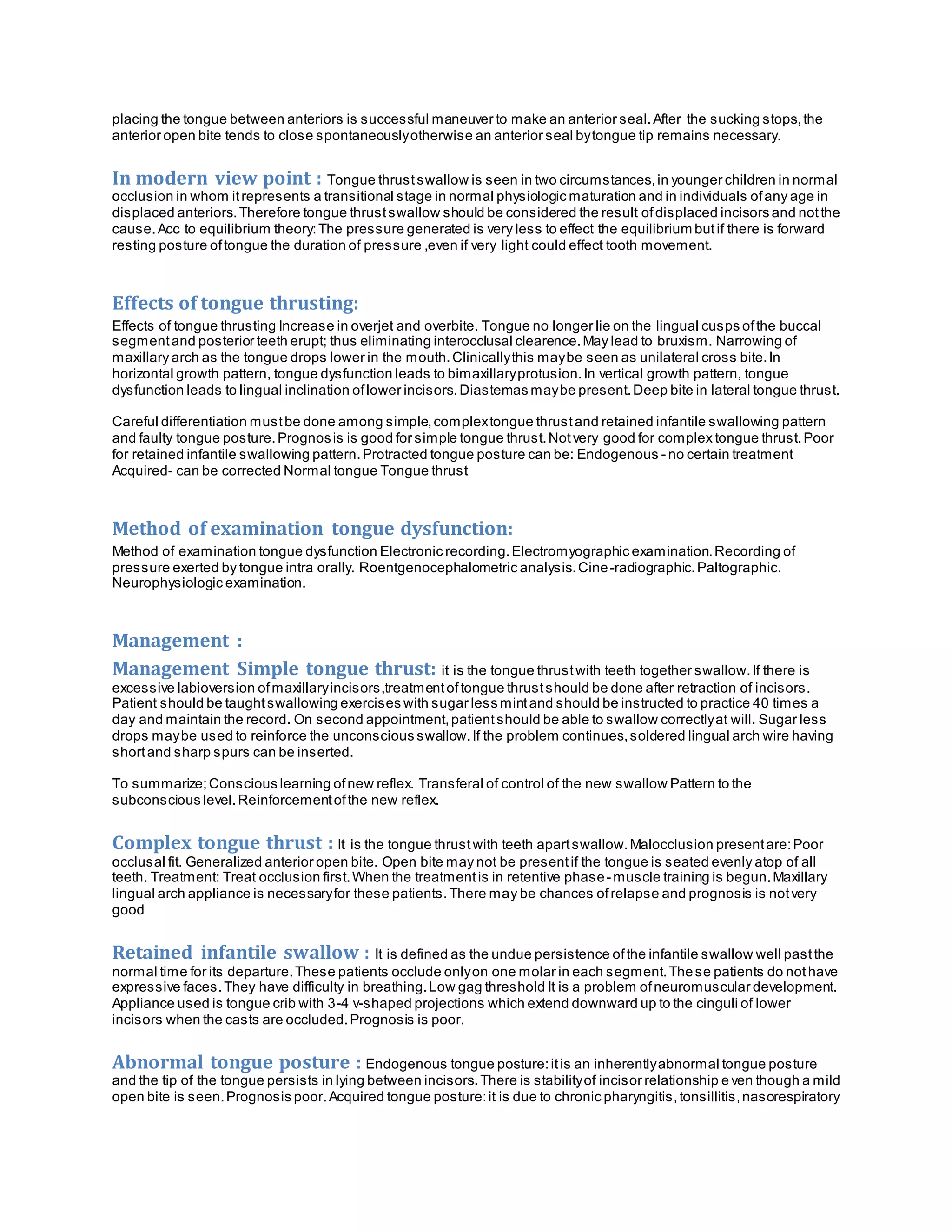 Habits AND ITS MANAGEMENT ORTHODONTICS | DOCX