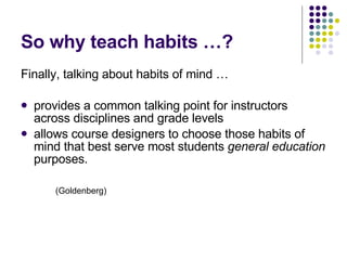 Habits Of Mind Lbcc | PPT