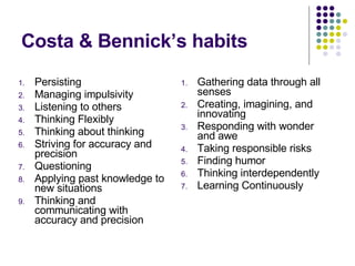 Habits Of Mind Lbcc | PPT