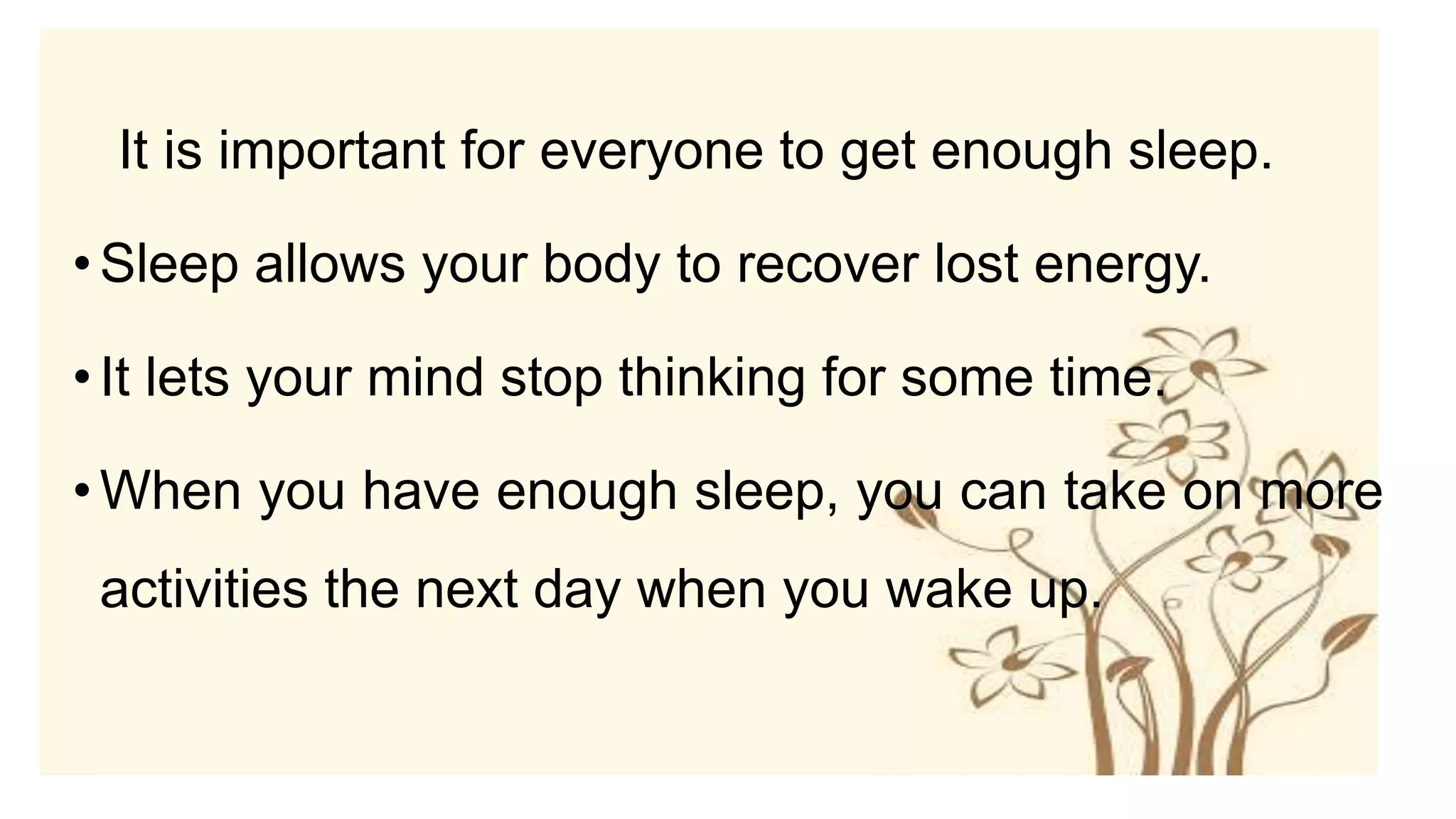 Habits on Rest, Sleep and Physical Activities | PPTX