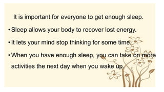 Habits on Rest, Sleep and Physical Activities | PPT