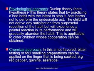 Habits and its management,thumb sucking /certified fixed orthodontic ...