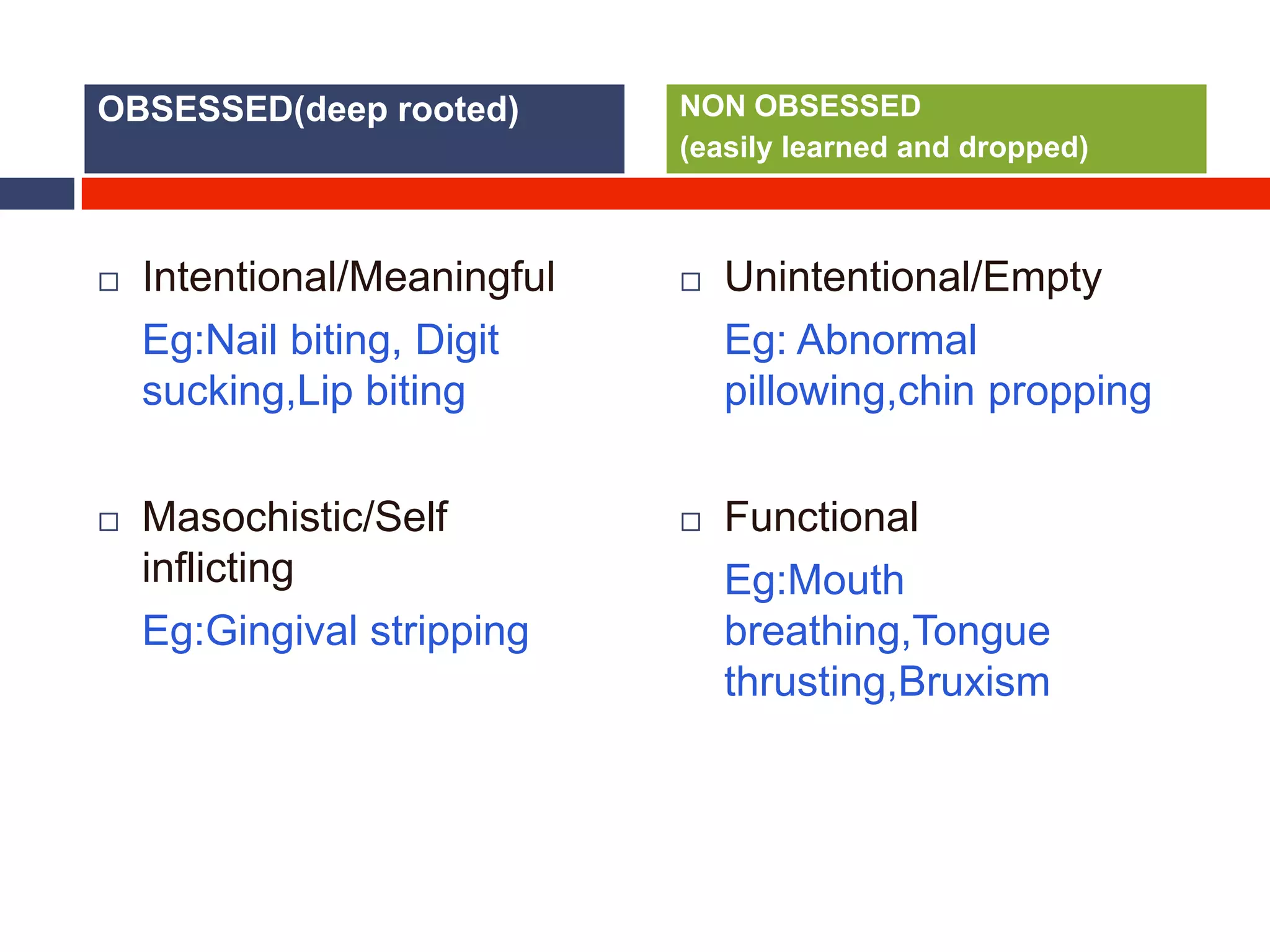 Oral Habits in Children. Part 1: Thumb sucking and Mouth Breathing | PPTX